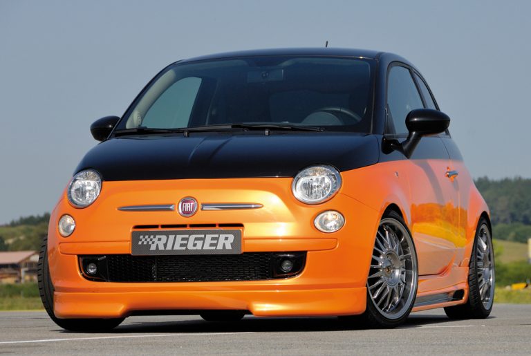 Fiat 500 Front Lower Lip Spoiler ABS Plastic – Rieger Styling in the UK