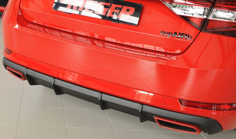 Skoda Superb Mk3 2.0 TSi Rear Diffuser ABS Plastic – Rieger Styling in ...