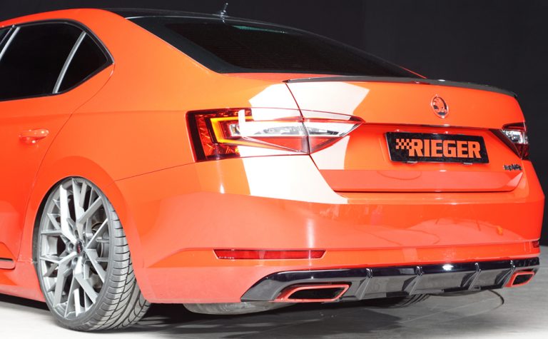 Skoda Superb Mk3 2.0 TSi Rear Diffuser ABS Plastic – Rieger Styling in ...